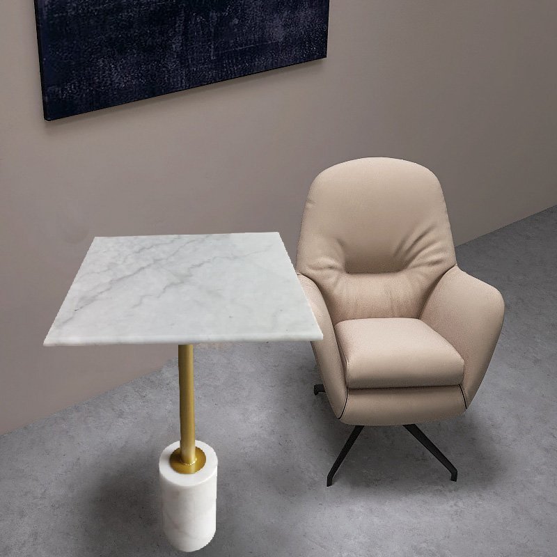 50cm square marble side table with marble base | Marble table factory