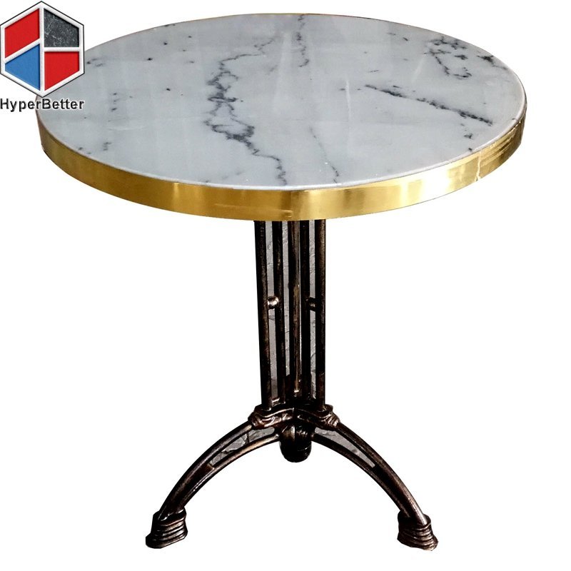 Brass frame leg round marble tabletop |Marble table supplier