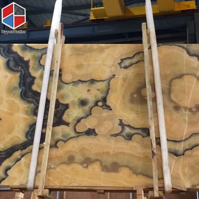 Bubble yellow onyx slab | Luxury backlit onyx Maed in China