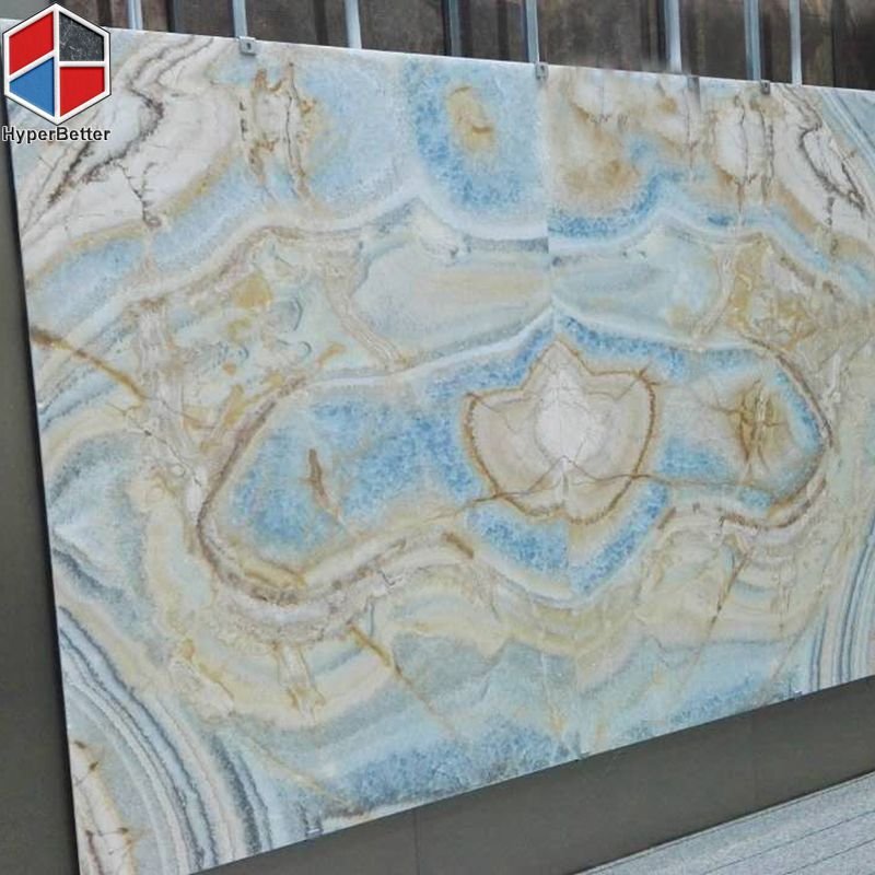 Light dream blue onyx slab | Luxury backlit onyx Maed in China